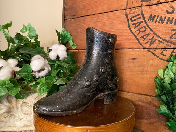 Antique Cast Iron Boot Black Cast Iron Boot Vintage Cast | Etsy