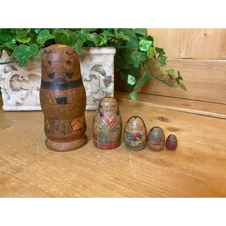 Vintage Asian Wooden Nesting Dolls Matryoshka Japanese - Etsy