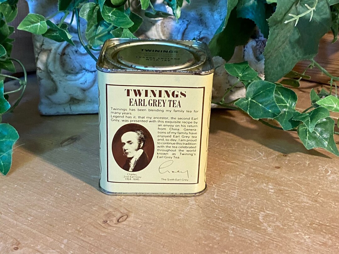 Vintage Tin: Twinings Earl Grey Tea Tin Vintage Advertising Cottagecore ...