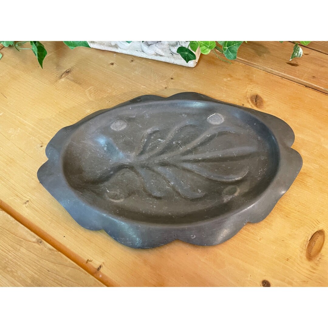 Vintage Old English Pewter Meat Platter | Scalloped Metal Meat Plate ...