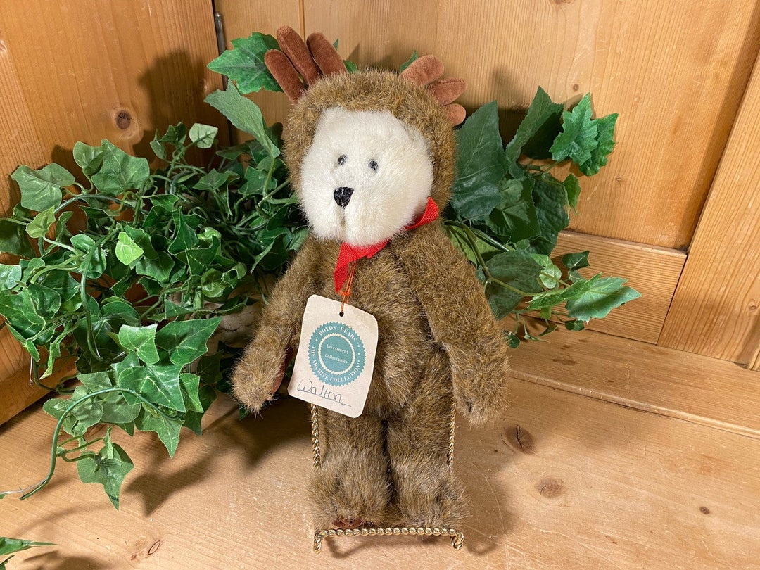 Vintage Retired Plush Boyds Bear in Reindeer Costume | Walton | Retired ...