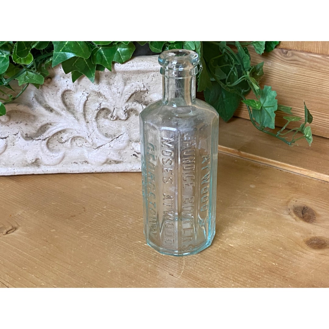Atwoods Jaundice Bitters Bottle | Vintage Clear Glass Medicine Bottle ...