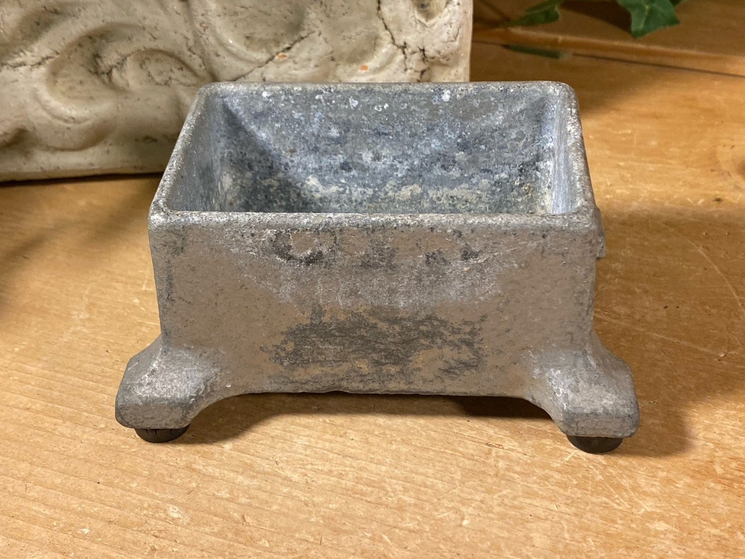 Vintage Silver Metal Desk Organizer | Cast Metal Organizer Box With ...