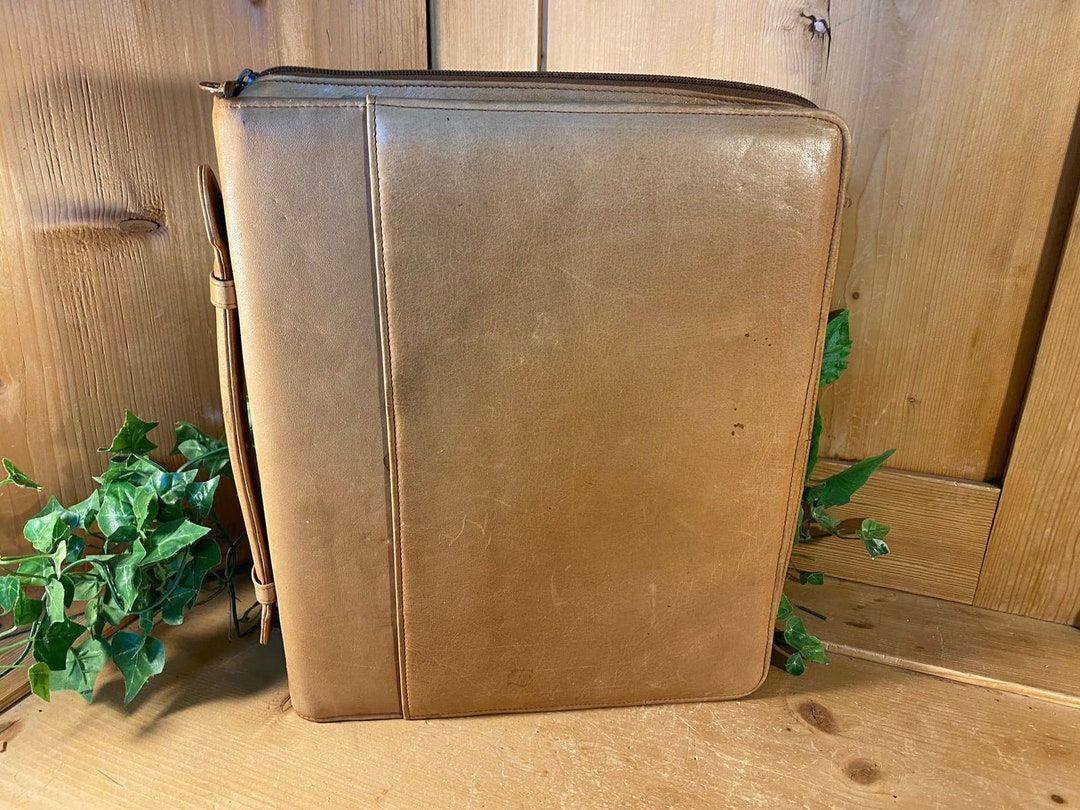 Vintage Genuine Leather Portfolio | Boulder Ridge | Zippered Leather ...