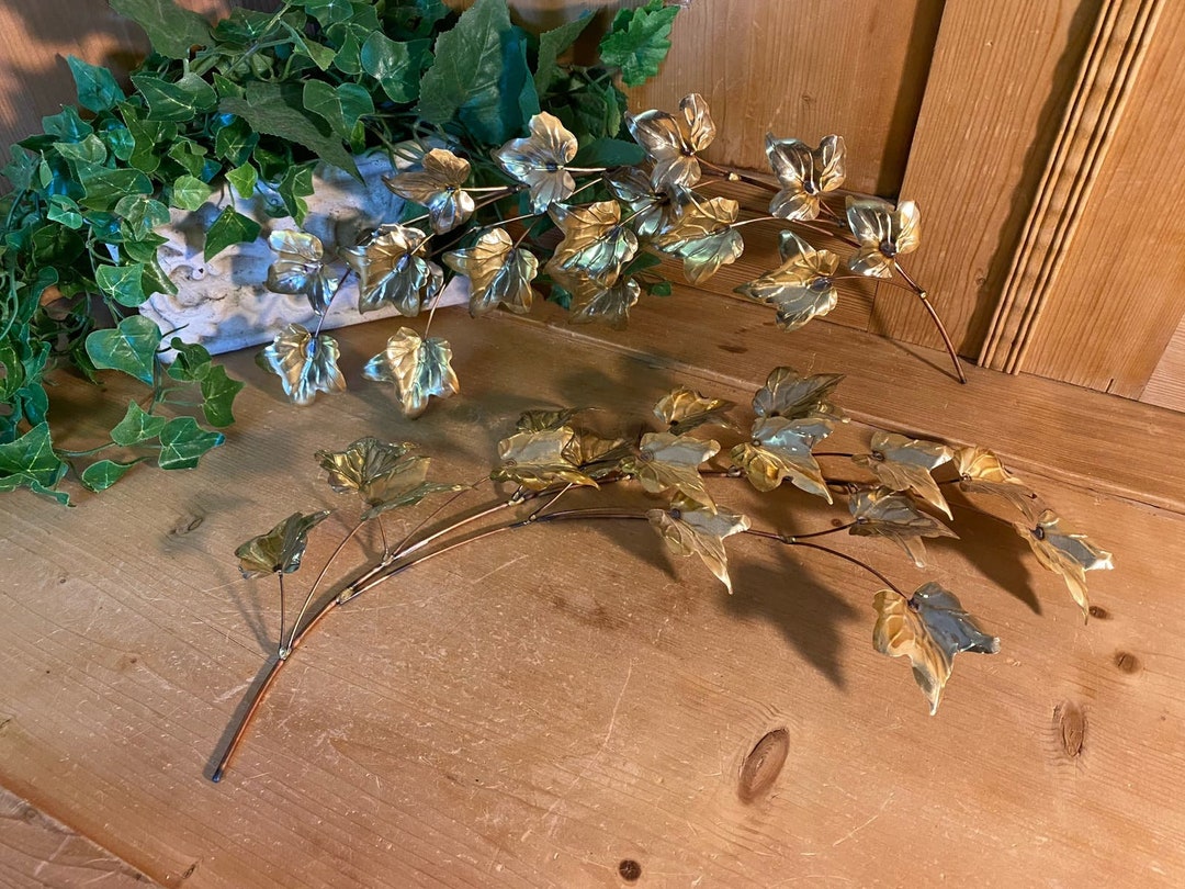 Vintage Brass Leafy Branches - Set of 2 | Midcentury Modern Wall Decor ...