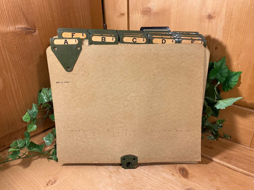 Vintage File Cabinet Dividers A-Z | Armor Clad | Alphabetic File Folder ...