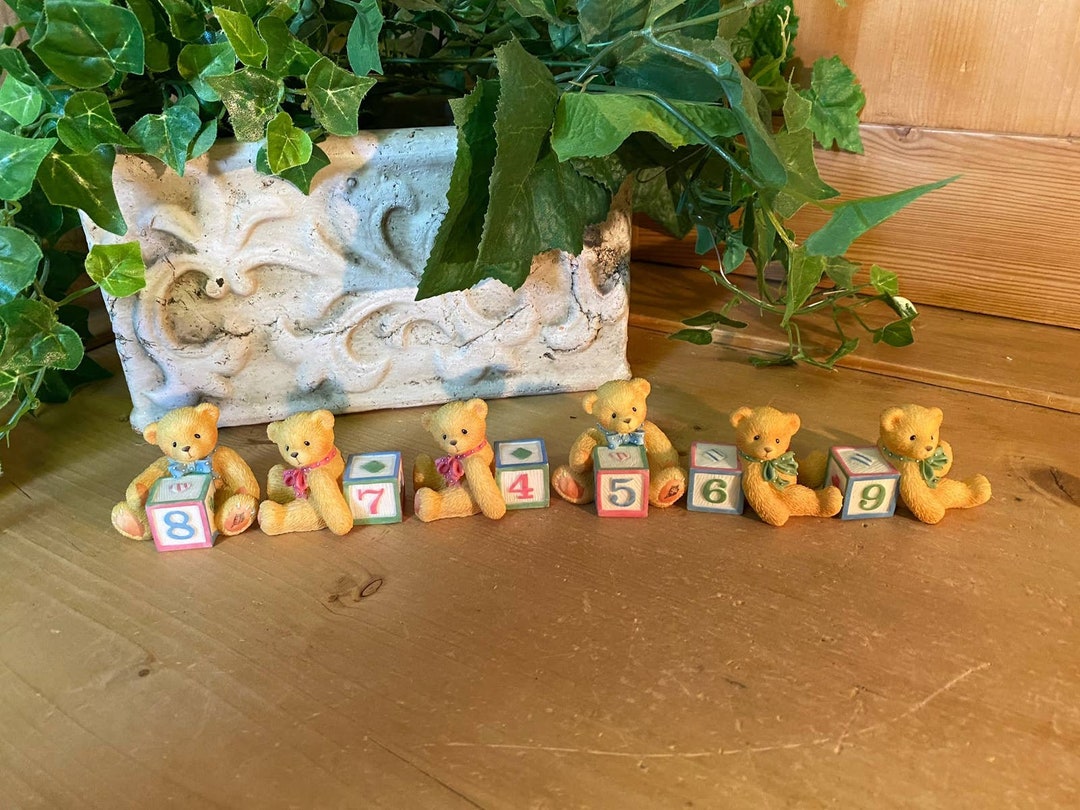 Vintage Cherished Teddies Set of Six Number Blocks | Enesco | Block ...