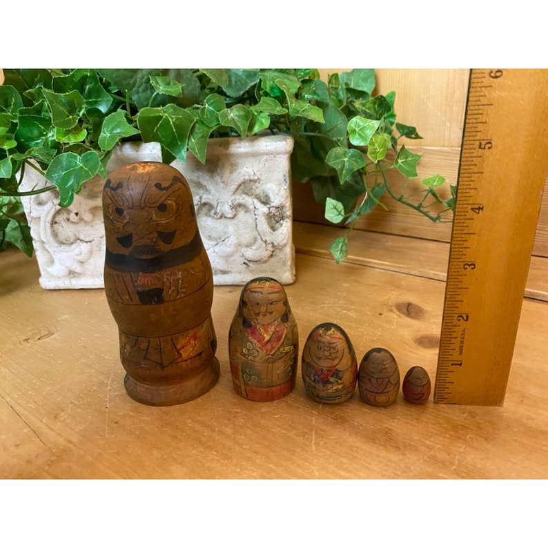 Vintage Asian Wooden Nesting Dolls Matryoshka Japanese - Etsy