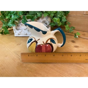 Vintage Puritan Pottery Water Pitcher With Fruit Design | Glazed ...