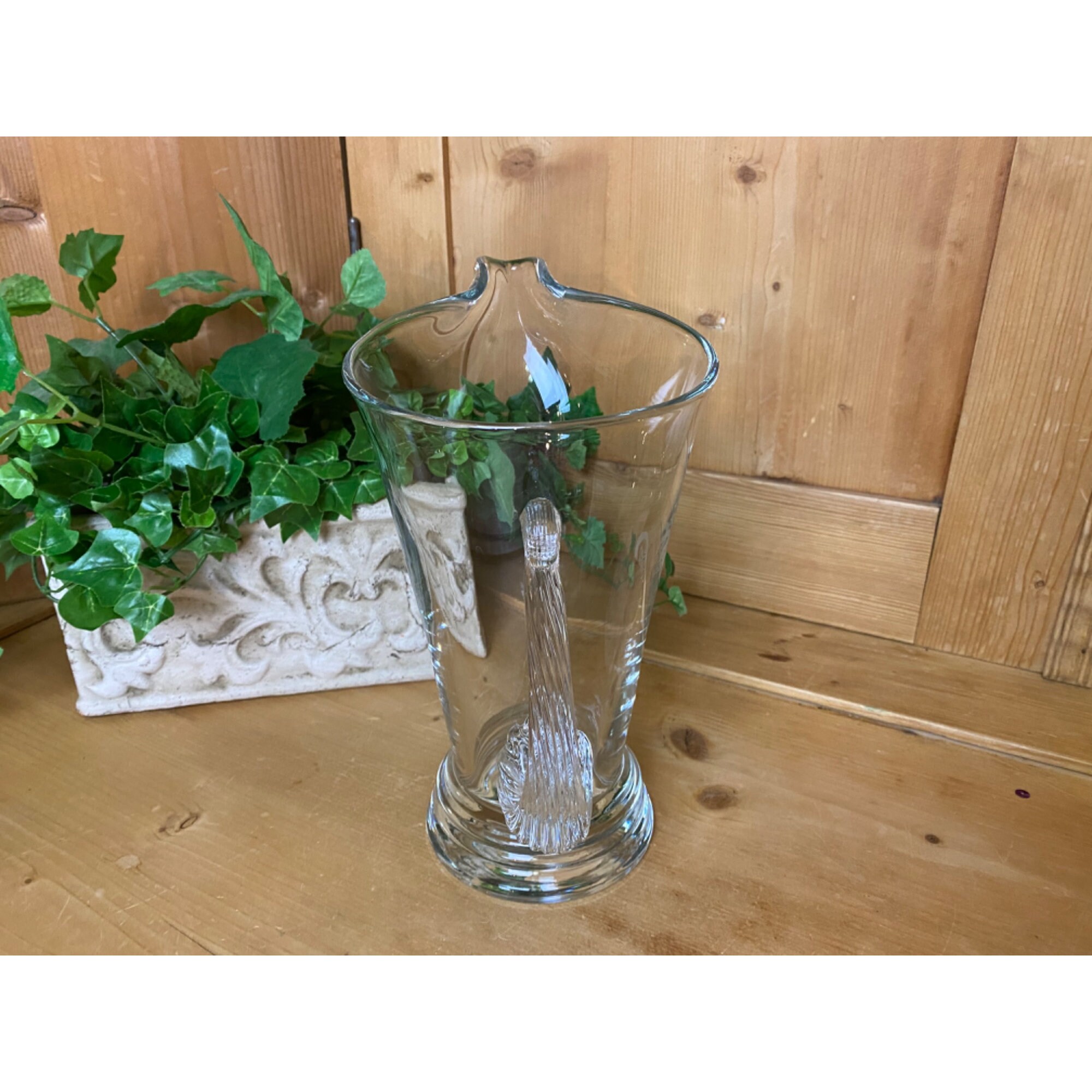Clear Glass Water Pitcher | Sun Bank | Advertising | Vintage Sales ...