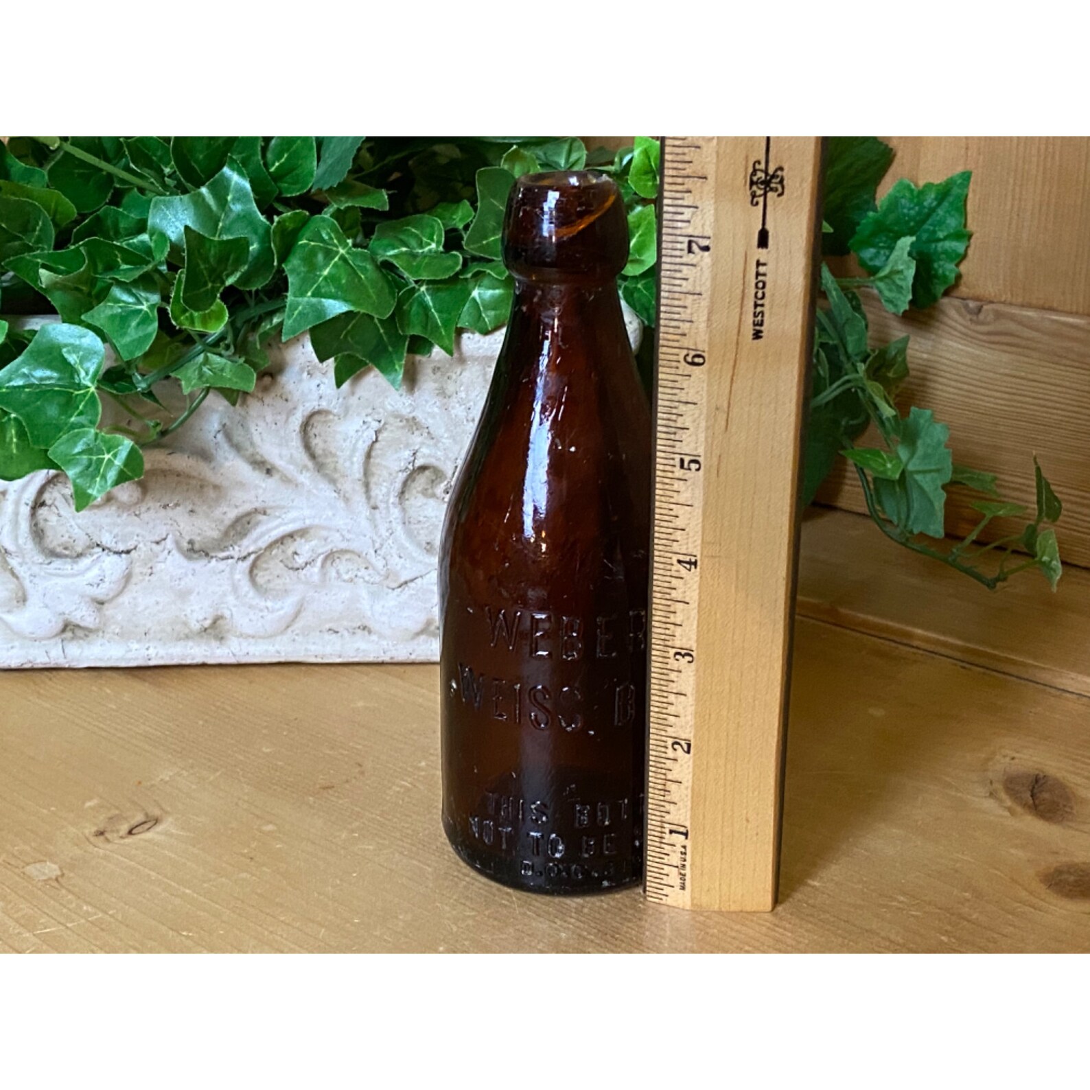Weber Weiss Beer Bottle Vintage Dark Amber Brown Bottle - Etsy