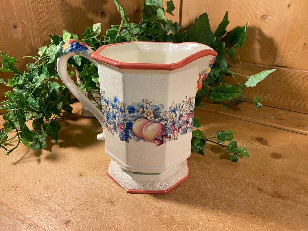 Vintage Ceramic Avon Water Pitcher With Fruit | Sweet Country Harvest ...