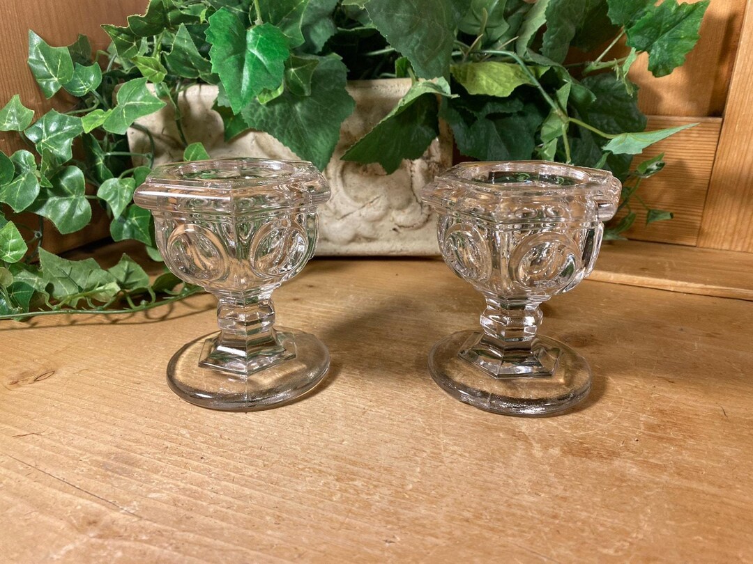 Vintage Pressed Glass Master Salt Cellars - Set of 2 | EAPG | Victorian ...