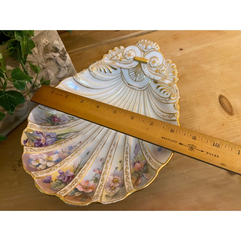 Vintage Ceramic Seashell Serving Platter With Handpainted - Etsy