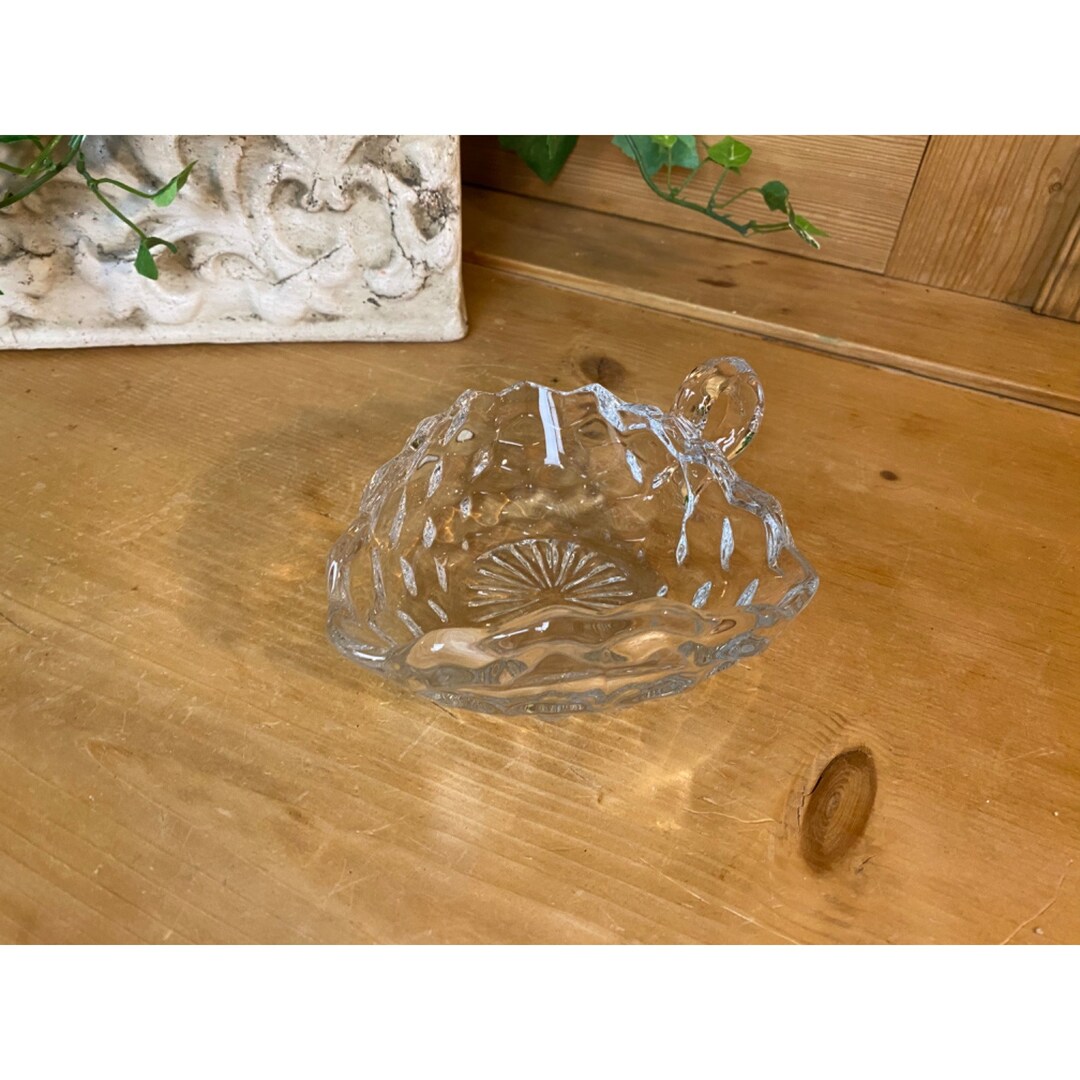 Vintage Clear Glass Nappy Bowl | Fostoria American | Cube Pattern ...
