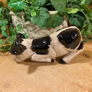 Vintage Handmade Ceramic Cow Shelf Sitter | Holstein Cow Figurine ...