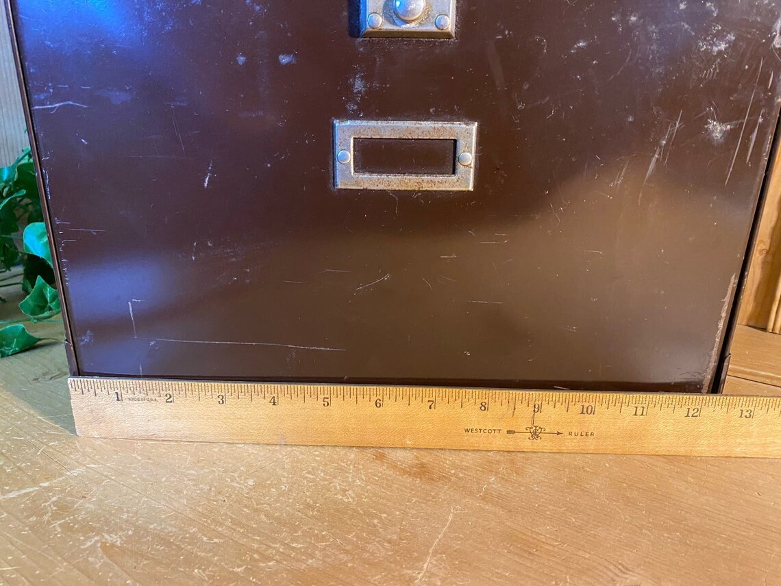 Vintage Portable Office File Box | Mystrong | Brown Metal Lock Box W/ 2 ...