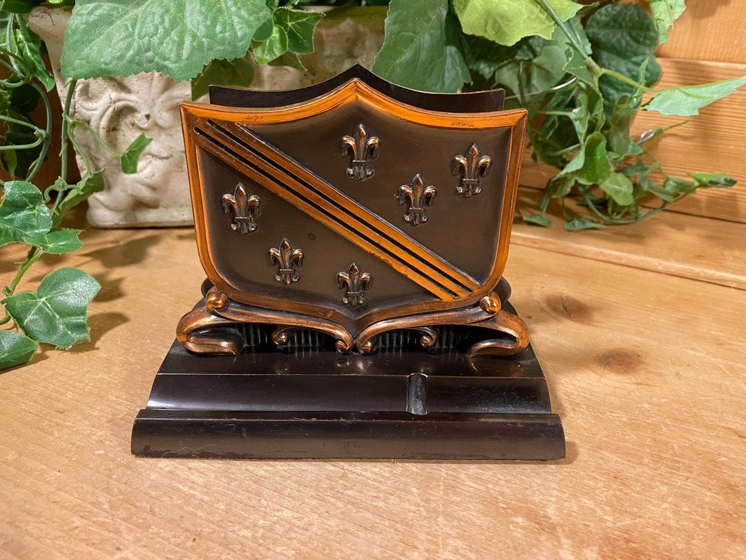 Vintage Shield Mail Holder With Fleur De Lis Pattern | Midcentury ...