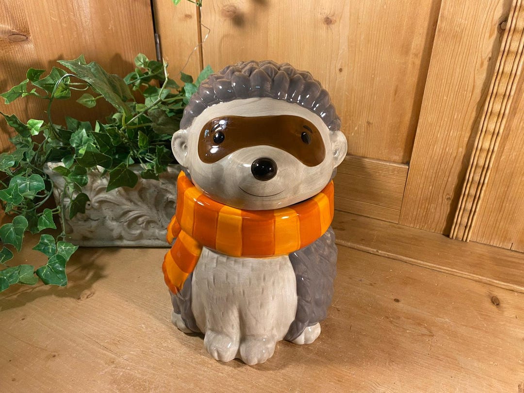 Vintage Earthenware Raccoon Cookie Jar | Forestcore Kitchen Counter ...