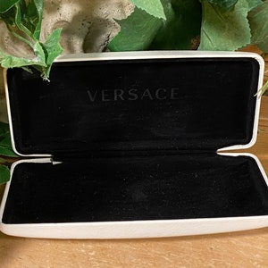 Vintage Versace Glasses Case Designer Glasses Case in White With Black ...