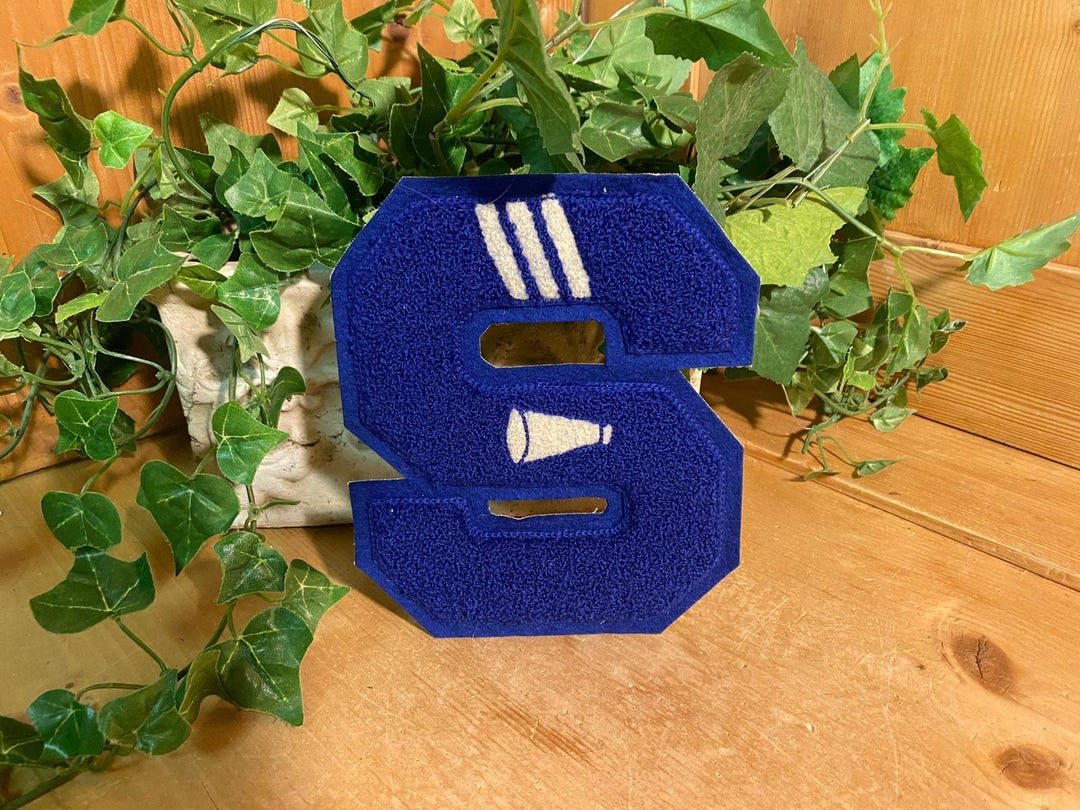 Vintage Letter Jacket Patch - Blue Letter "s" | Standard Pennant Co ...