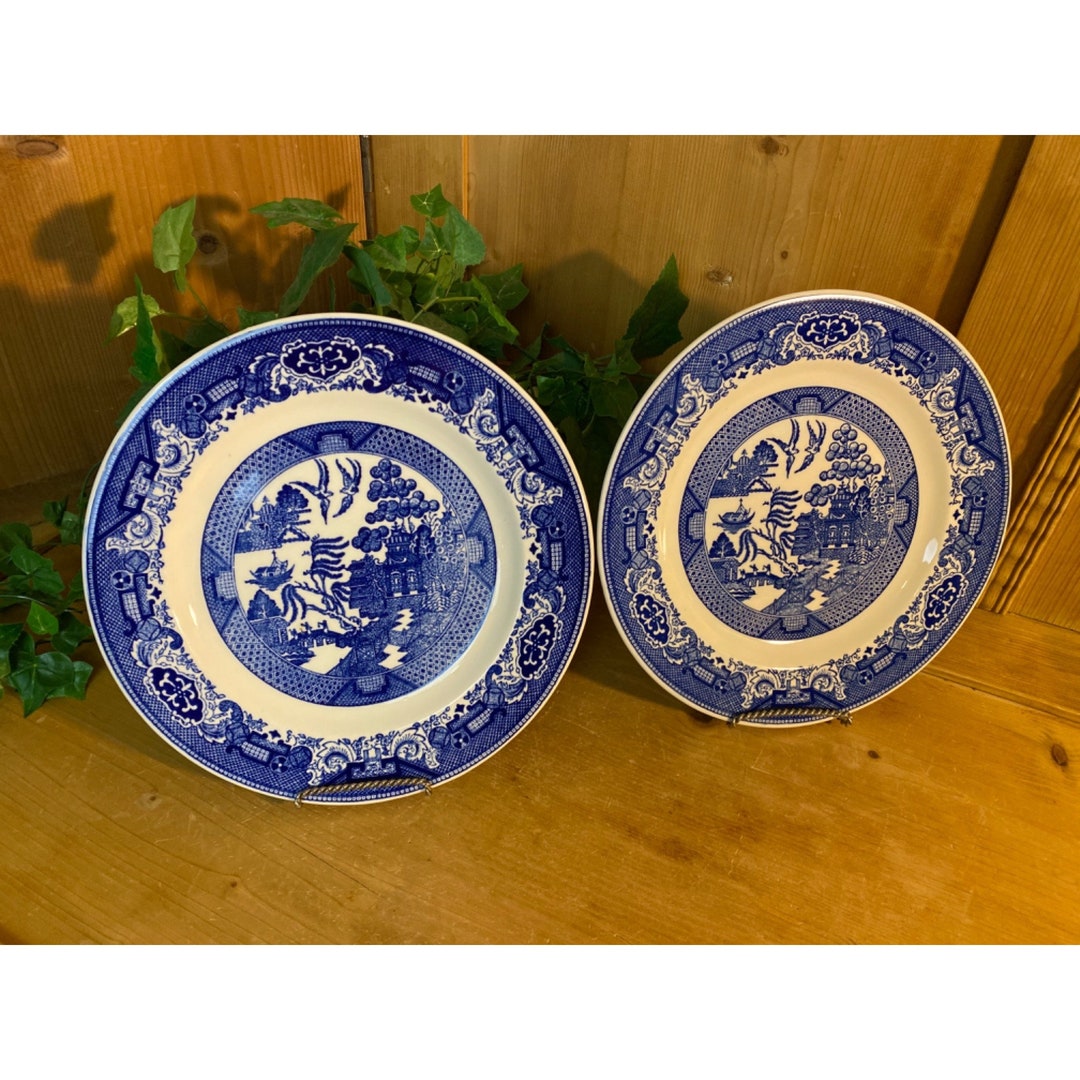 Vintage Blue Transferware Plates - Set of Two | Royal China | N52 ...