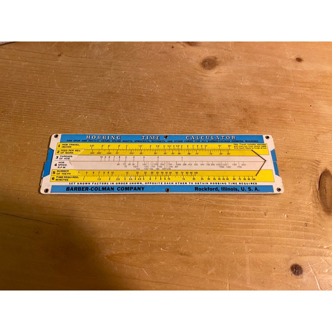Vintage Hobbing Time Calculator Gear Cutting Calculation Etsy