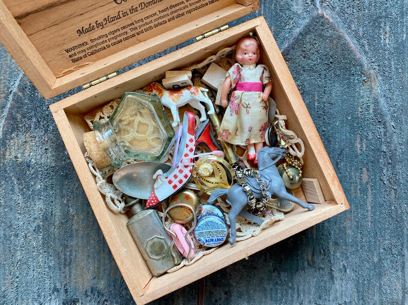 Vintage Junk Drawer Mystery Box Assemblage Supplies Found - Etsy