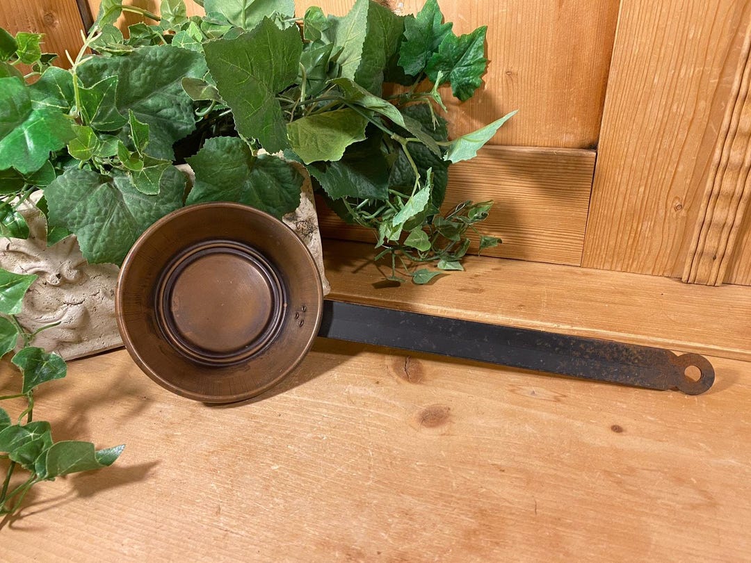 Vintage Copper Ladle | Small Copper Pot With Long Handle | Rustic ...