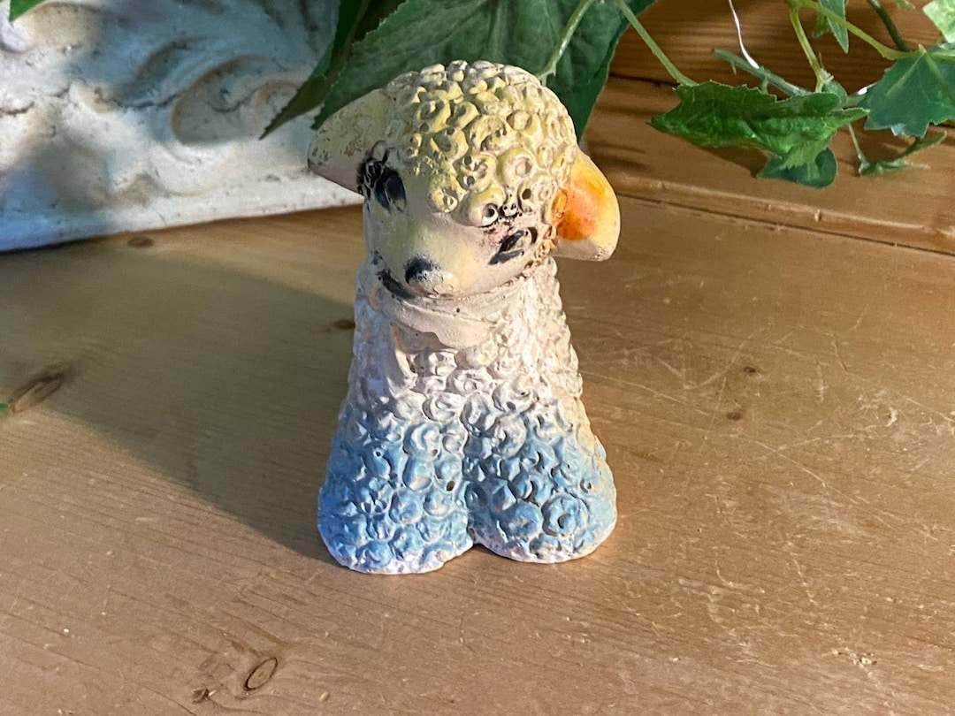 Vintage Chalkware Lamb Figurine Whimsical Chalkware Sheep Figure ...