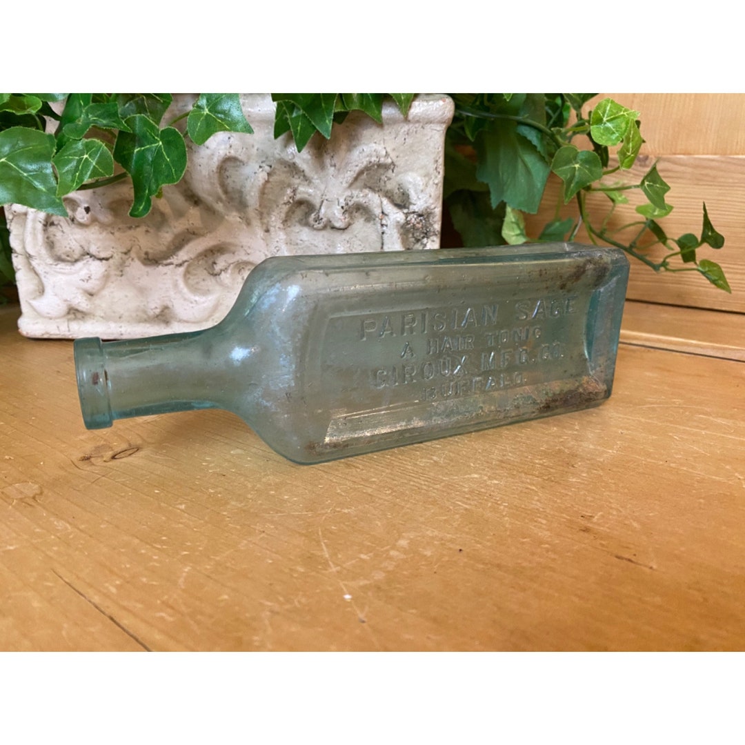 Vintage Blue Tint Glass Bottle | Parisian Sage - A Hair Tonic ...