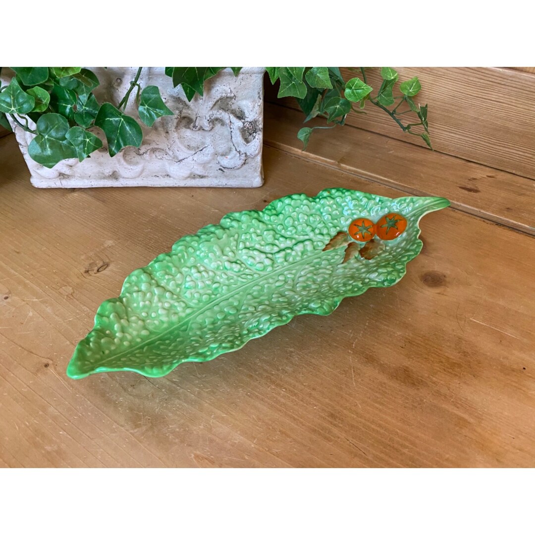 Vintage Ceramic Leaf Dish With Tomato Accents | Carlton Ware | Glazed ...