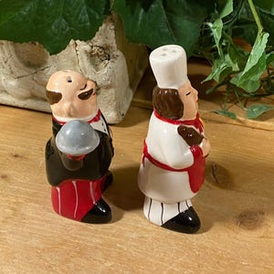 Vintage Ceramic Chef + Waiter Salt and Pepper Shakers | American ...