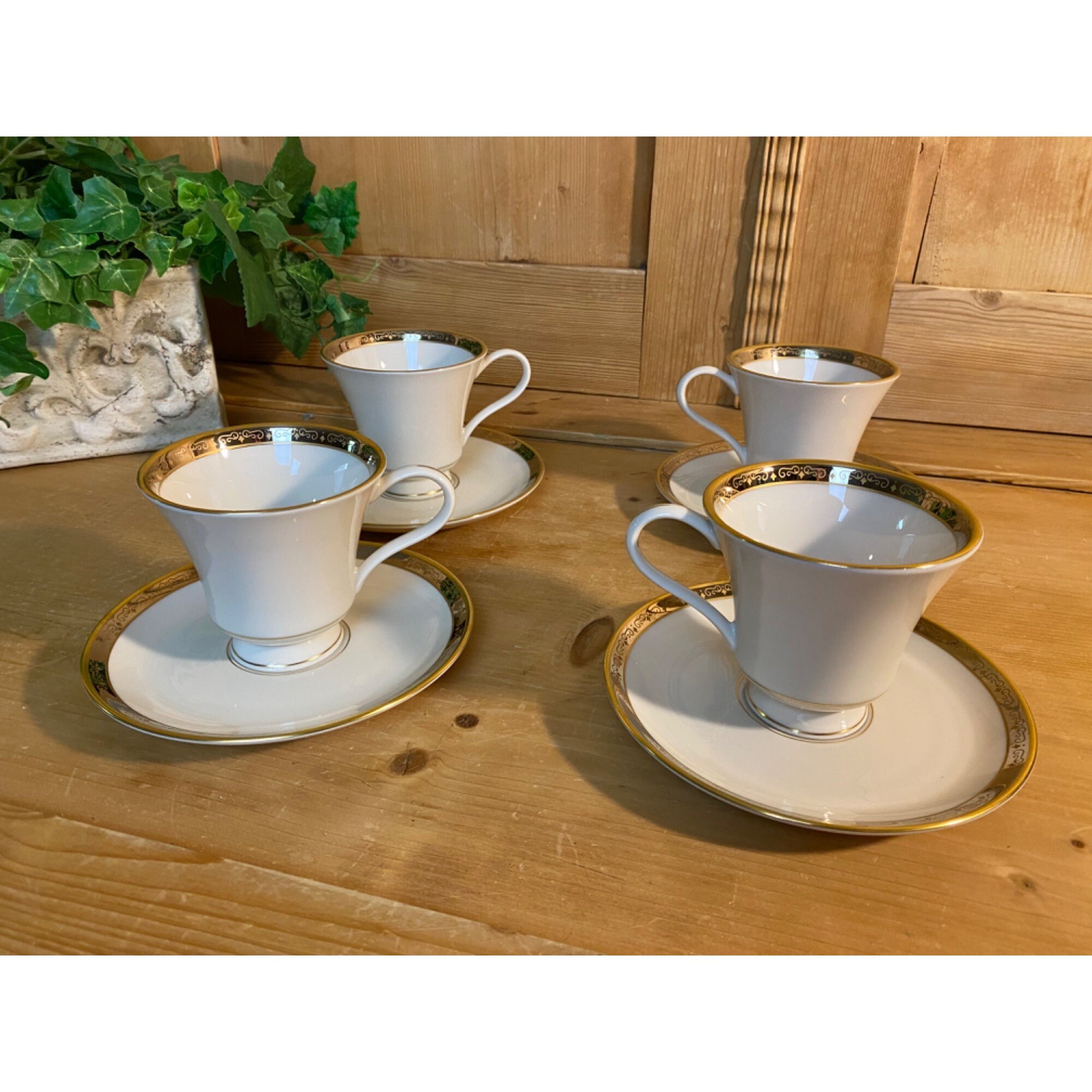 Vintage Pickard Illusion China Tea Cups Set of Four White - Etsy