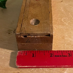 Vintage Wooden Pencil Box With Floral Accent Rotating Slide Top Wood ...
