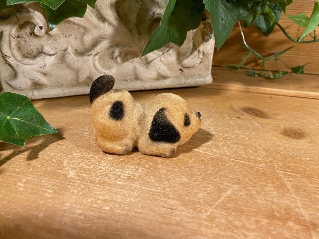 Vintage Flocked Mini Dog Figurine Josef Originals Made in Japan Tan ...