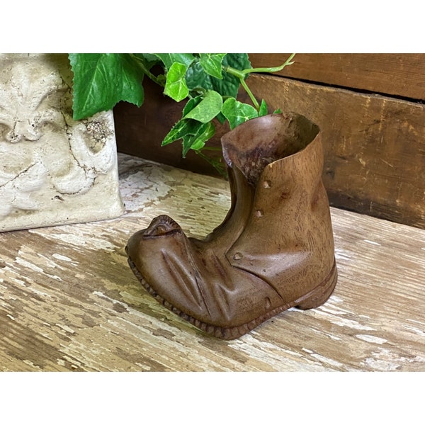 Carved Wood Boot - Etsy