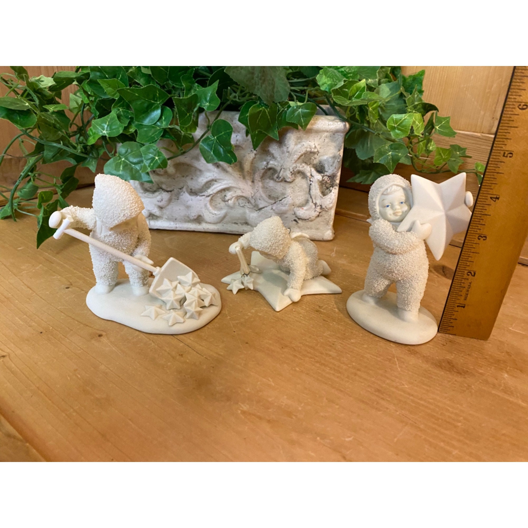 Vintage Ceramic Snowbabies Figurines Set of Three Dept. 56 - Etsy