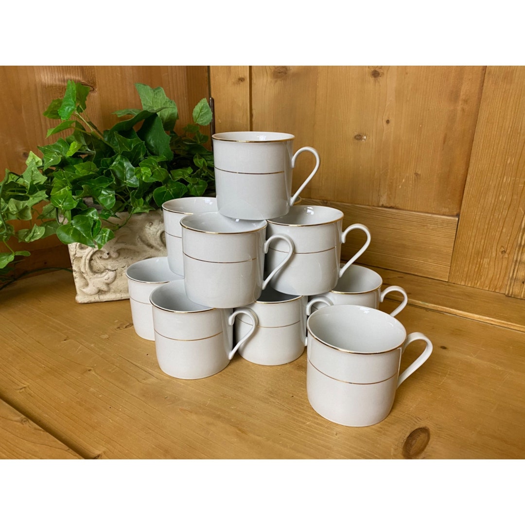 Vintage Fairfield Classic Gold Mugs Set of 12 Gold and White Tea Cups ...