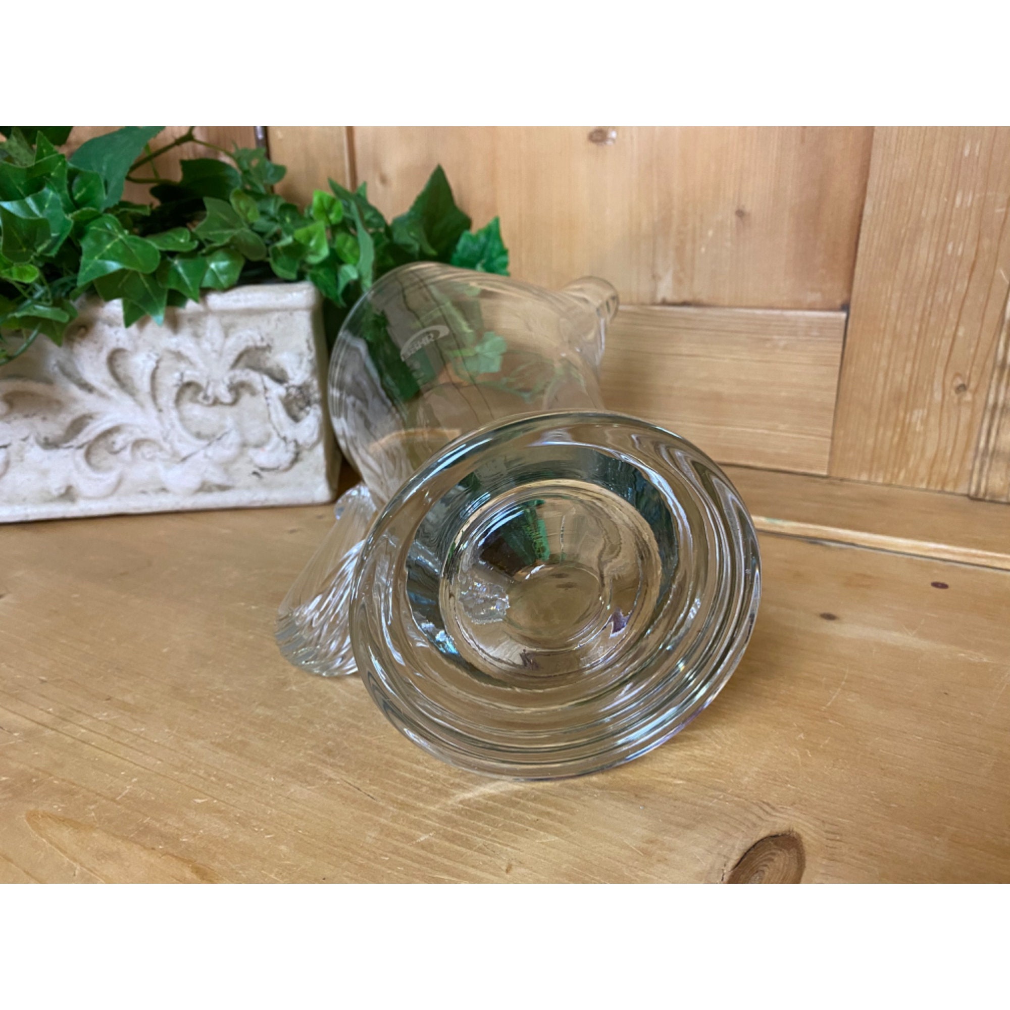 Clear Glass Water Pitcher | Sun Bank | Advertising | Vintage Sales ...