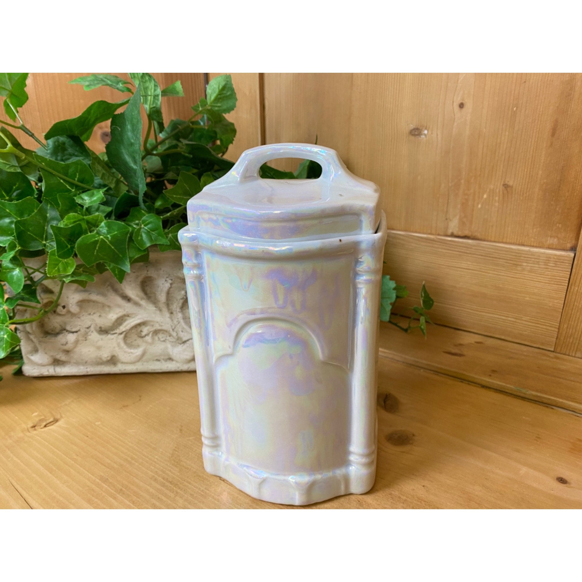 Vintage Rice Canister White Block Germany Lusterware Shabby - Etsy