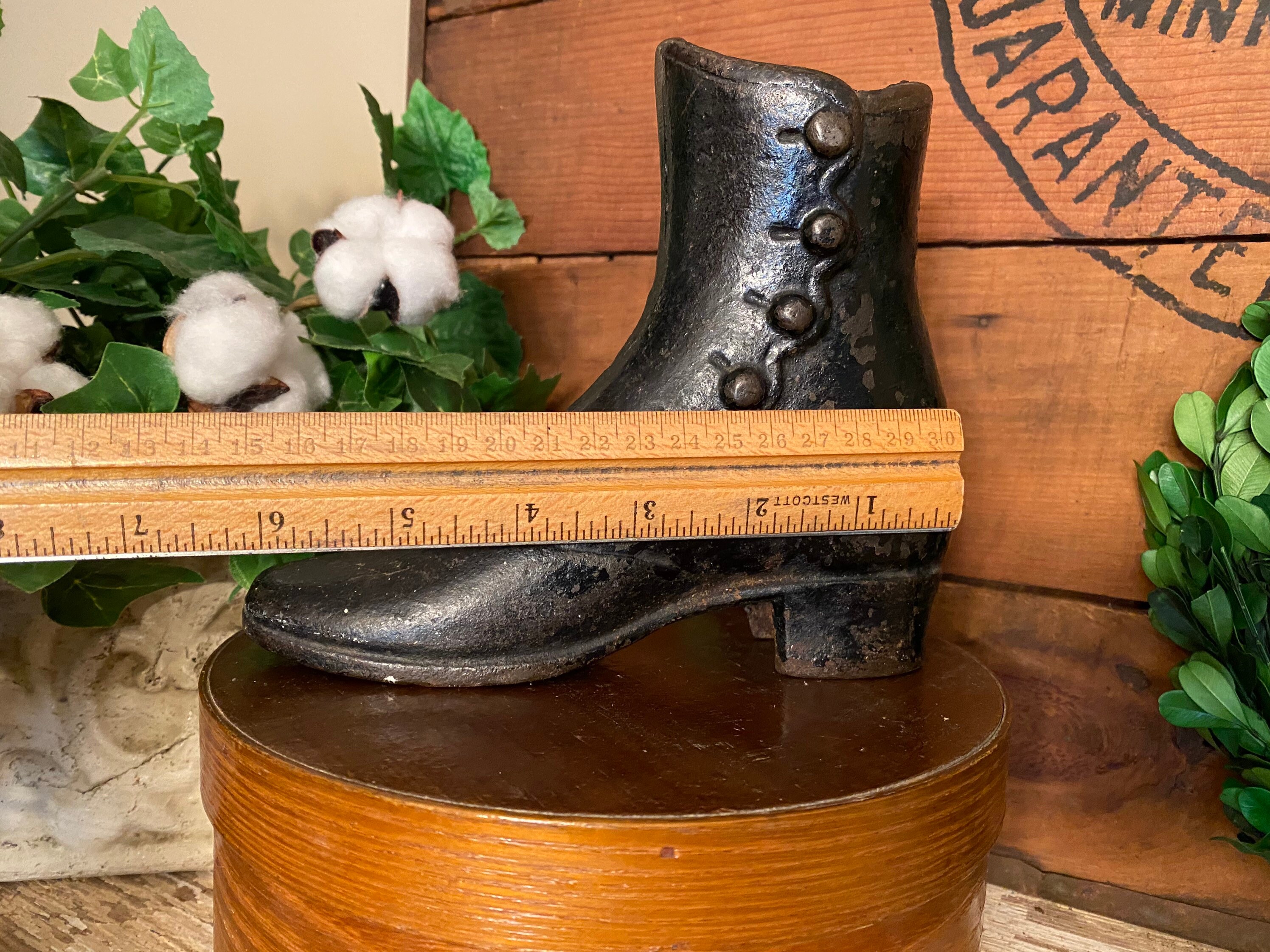 Antique Cast Iron Boot Black Cast Iron Boot Vintage Cast - Etsy
