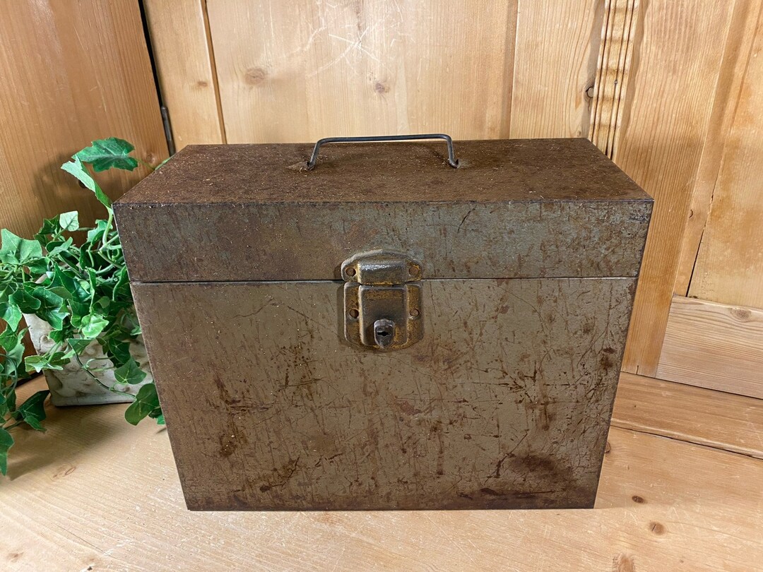 Vintage Rusty Patina Metal File Box | Hunt Brand | Midcentury Modern ...