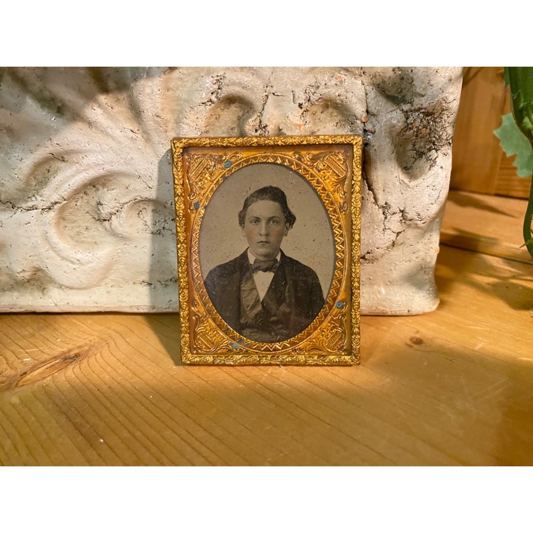Antique Ornate Miniature Picture Frame With Vintage Photo - Etsy