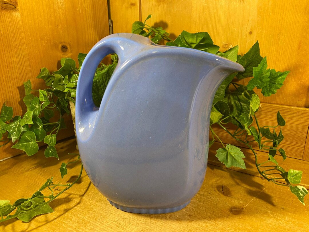 Vintage Blue Pottery Refrigerator Pitcher | Hall China | 5118 ...