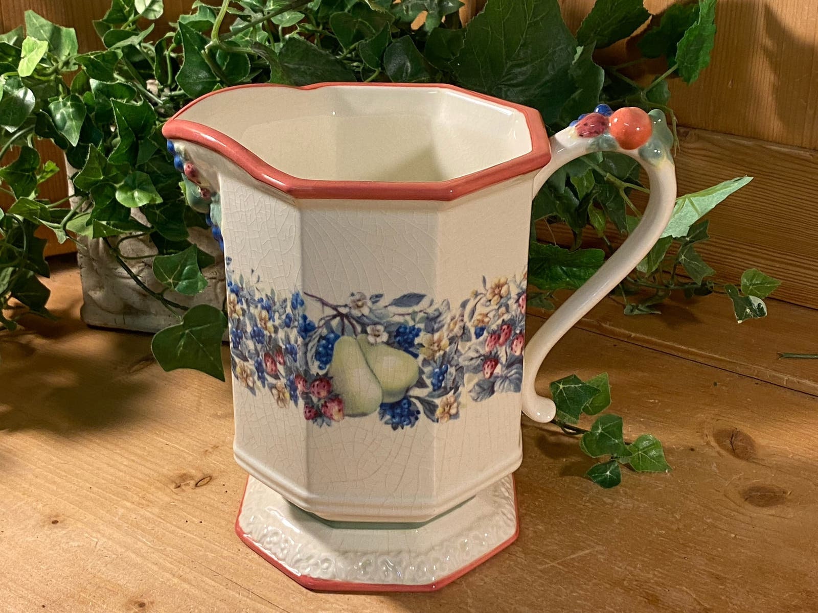 Vintage Ceramic Avon Water Pitcher With Fruit | Sweet Country Harvest ...