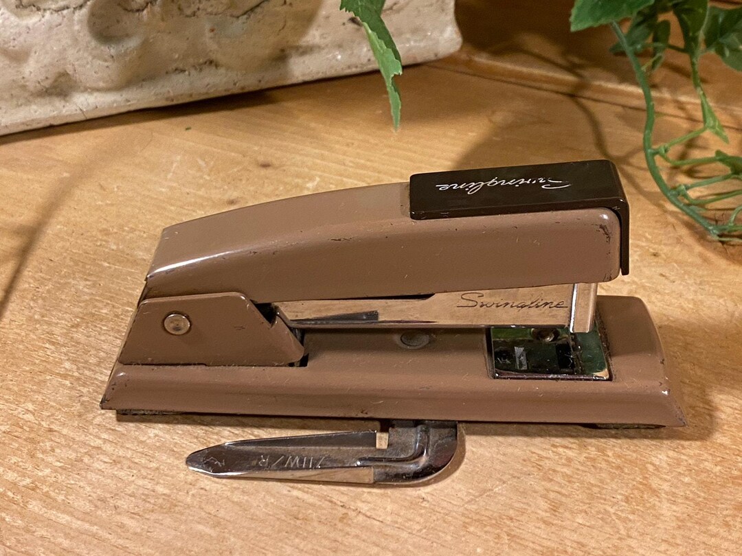 Vintage Brown Metal Desktop Stapler | Swingline | Works Well ...