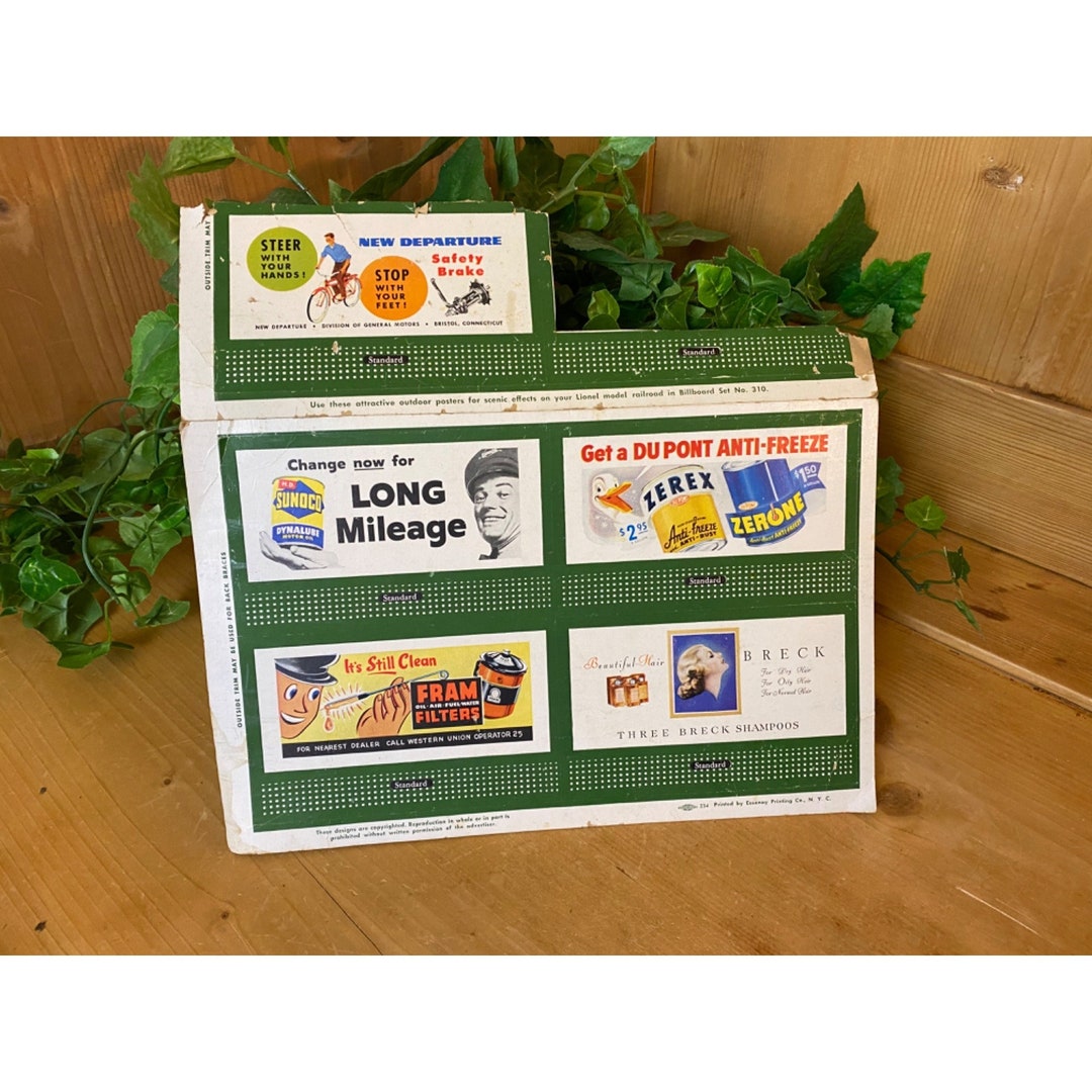 Vintage HO Scale Model Tain Billboards | Model Railroad Decor | Vintage ...