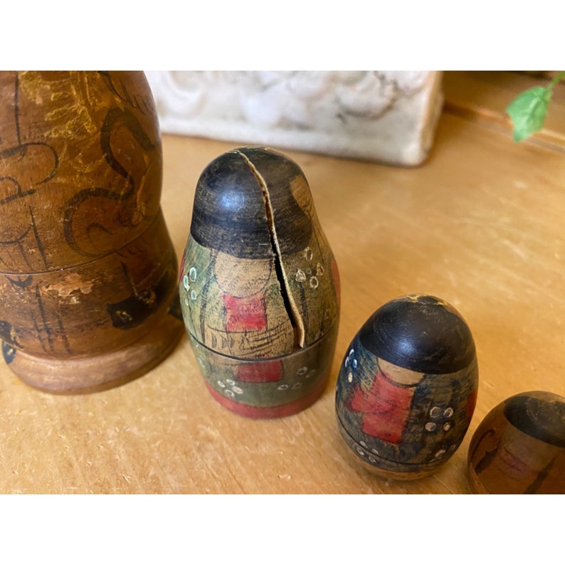 Vintage Asian Wooden Nesting Dolls Matryoshka Japanese - Etsy