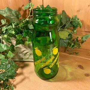 Vintage Real Lemonade Green Glass Jar (no Top) | Real Lemon Green Glass ...